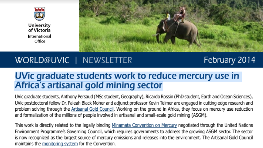UVic graduate students work to reduce mercury use in AfricaÃ¢â‚¬â„¢s ...